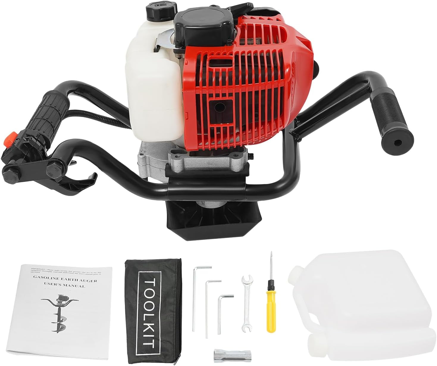 2-Stroke Gas-Powered 52CC Earth Auger Post Fence Hole Digger Powerhead ...