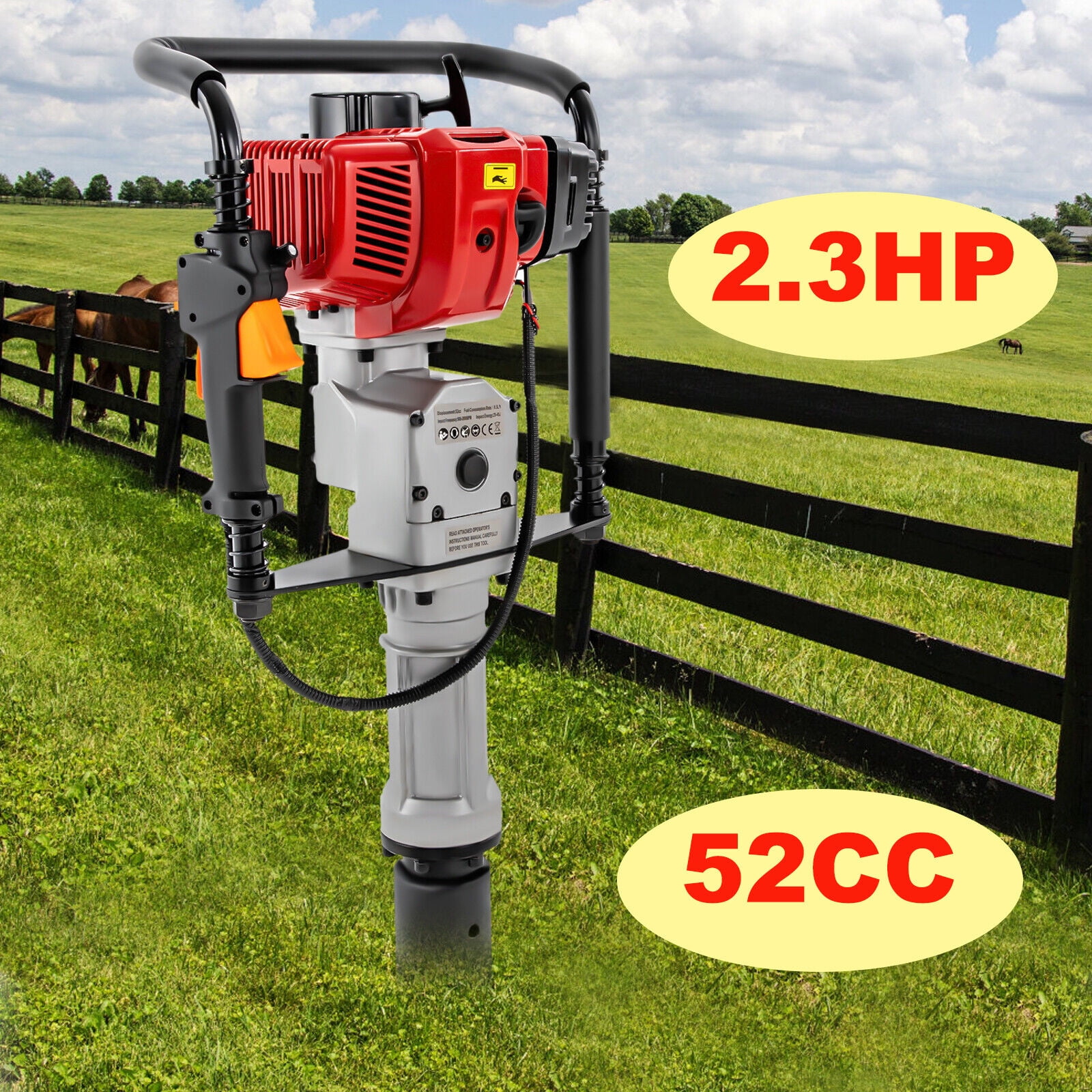 2-Stroke Gas-Powered T Post Driver Fence Farm Push Pile Gasoline Engine Kit 52CC - Walmart.com