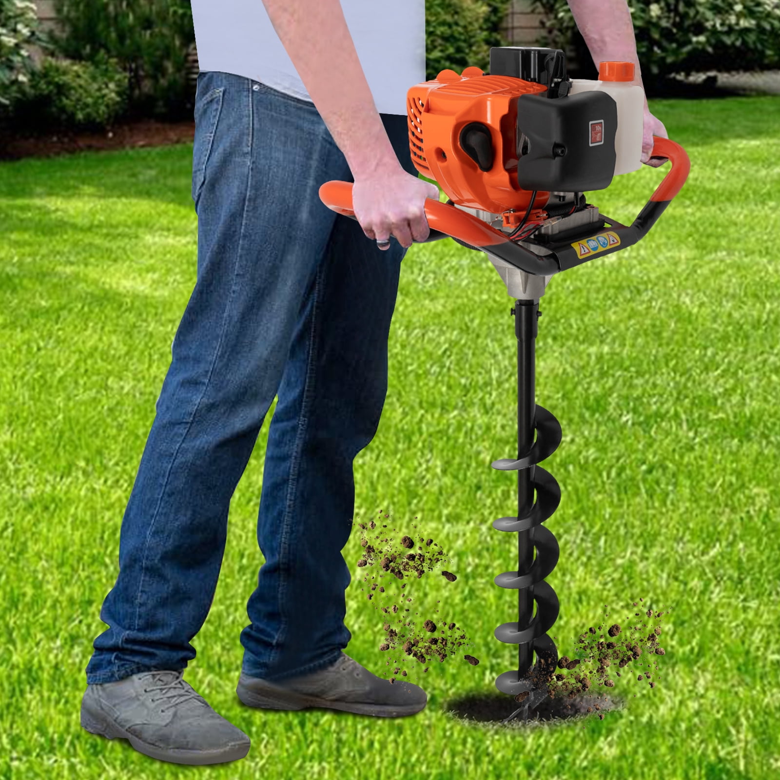 2-Stroke Petrol Earth Auger Post Hole Digger Borer 4/6/8"Bit Eextension ...