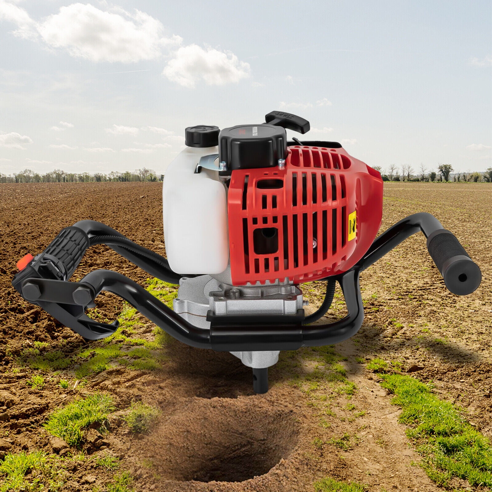 2-Stroke Post Hole Digger Engine, 52CC Gas Powered Earth Auger, NO ...