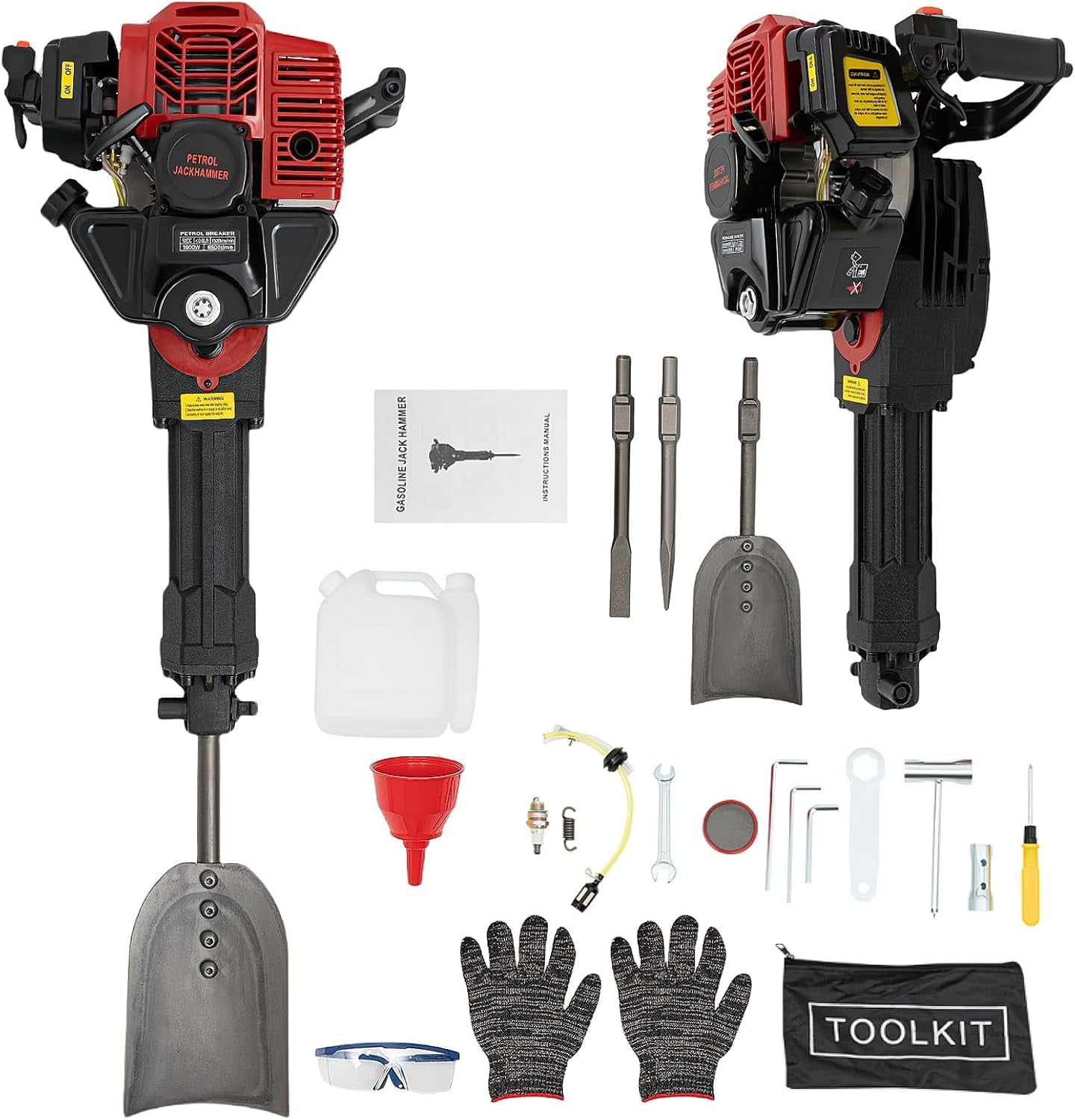 2-Stroke Trencher Digger Machine 52CC Portable Handheld Trencher 3 In 1 ...