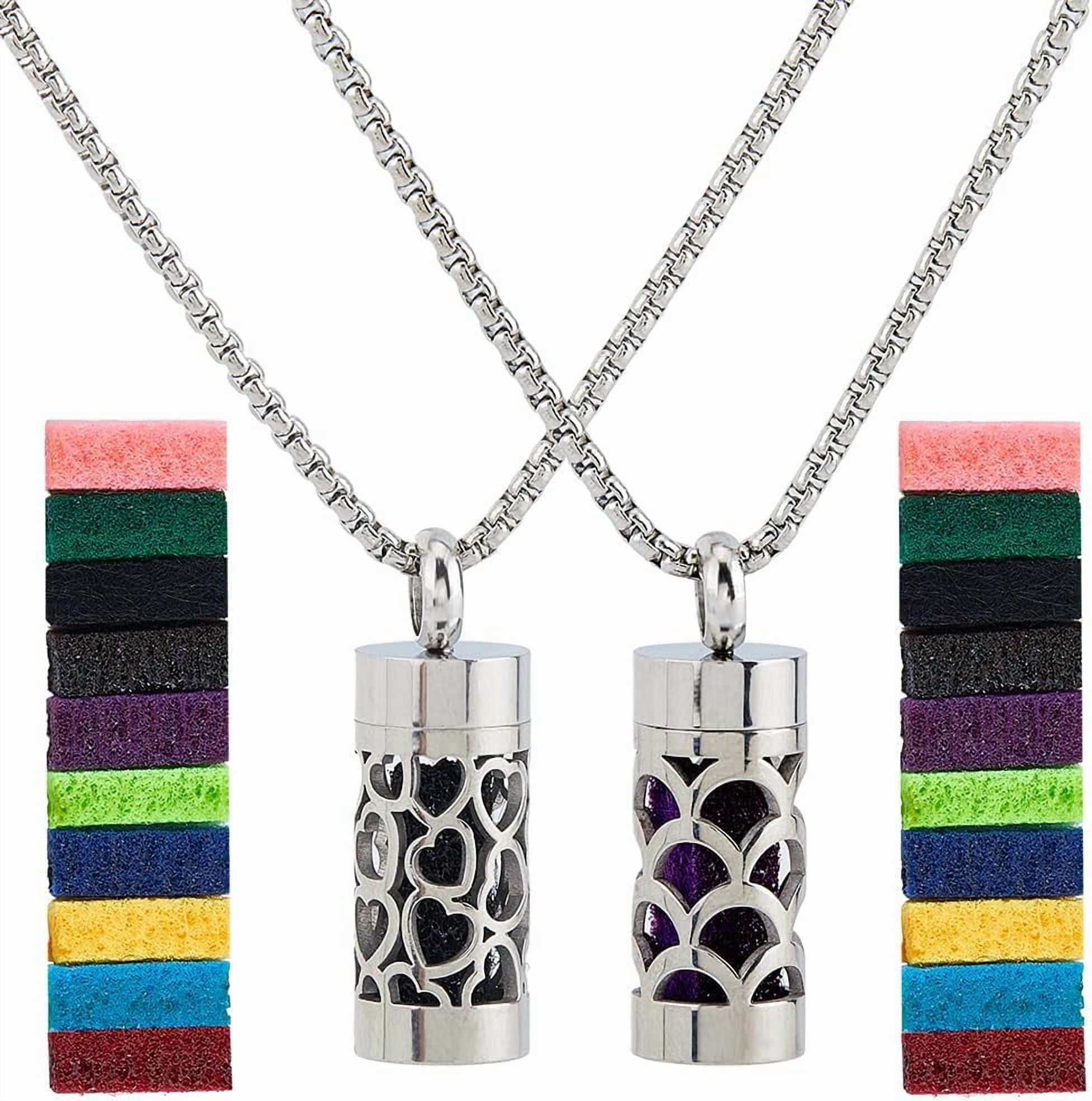 2 Style Diffuser Oil Pendant Stainless Steel Perfume Diffuser Heart ...
