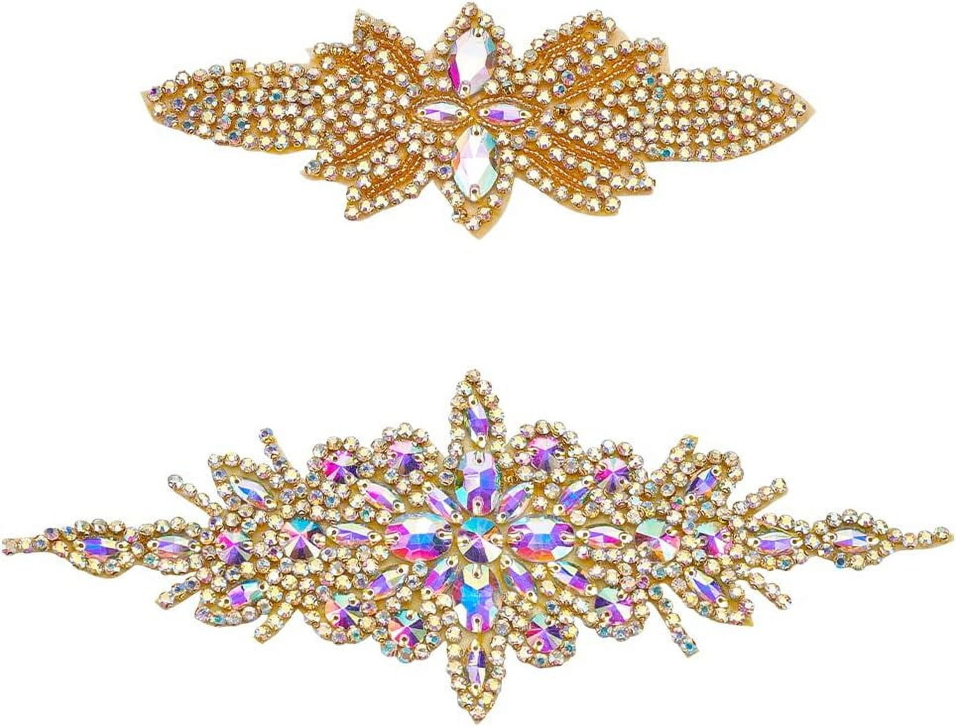 2 Style Flower Pattern Hotfix Rhinestone 2pcs Rhinestone Hot Drilling ...