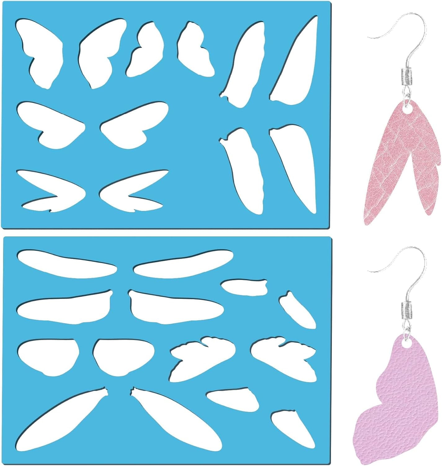 2 Styles 5.1x3.5inch Jewelry Shape Template Angel Wing Butterfly ...