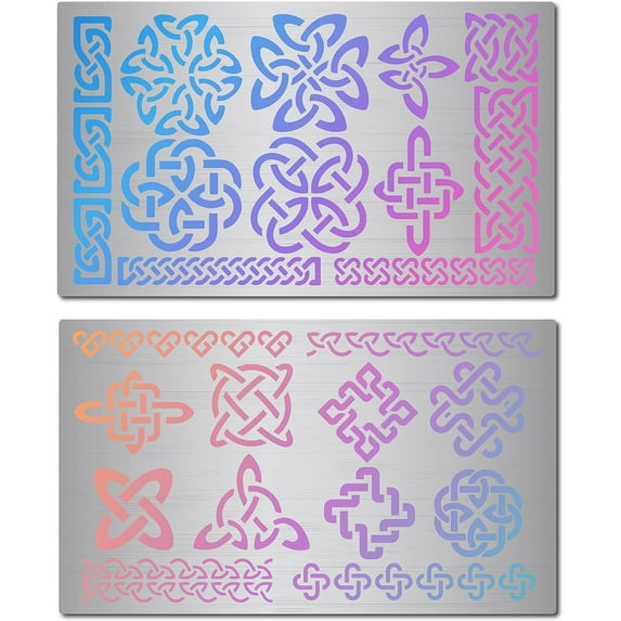 2 Styles 6" Celtic Knot Stencil Symbol Witchery Reusable Stainless ...