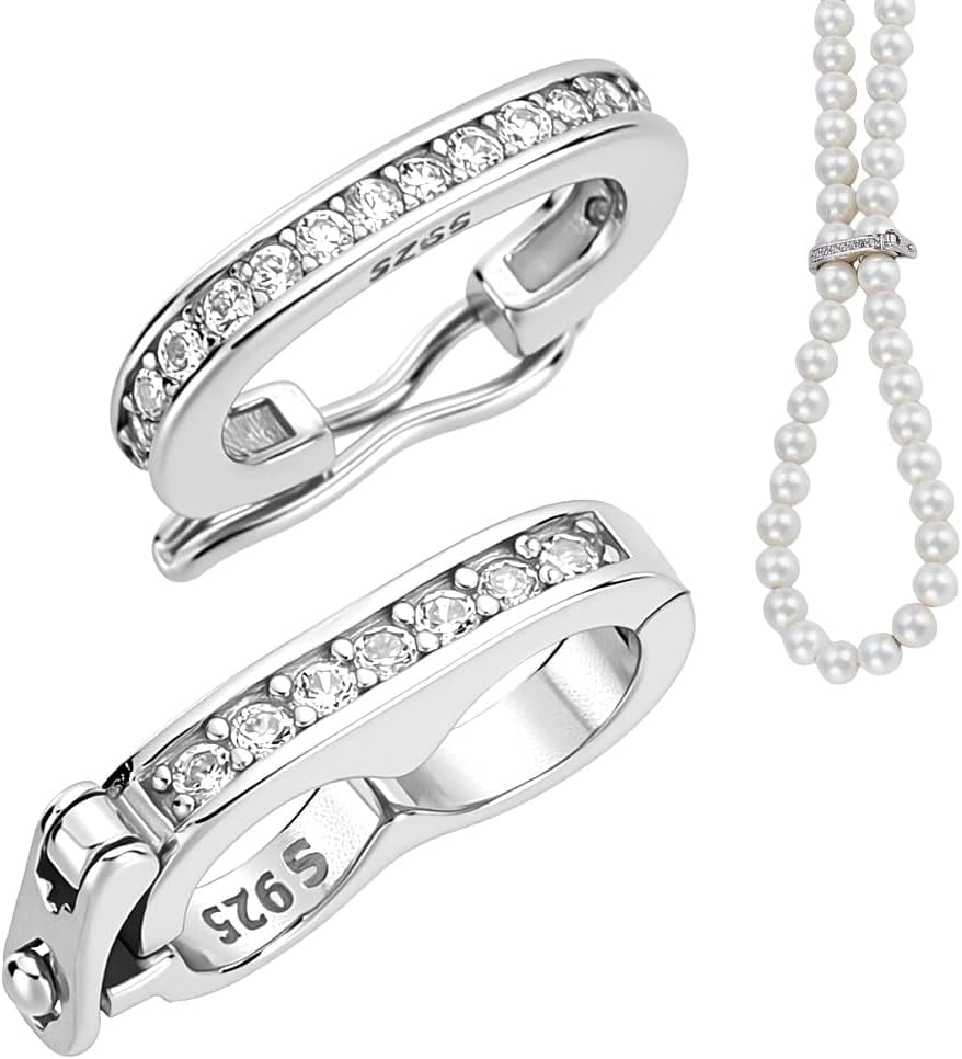 2 Styles 925 Sterling Silver Necklace Enhancer Shortener Clasps ...