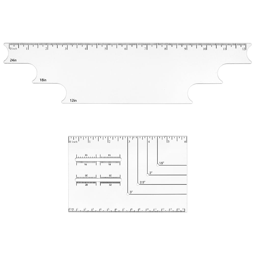 2 Styles Acrylic Stitch Reference Tools Thread Cutting Ruler Corner ...
