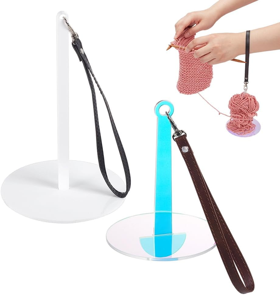 2 Styles Acrylic Yarn Holders Portable Wrist String Storage Crochet ...