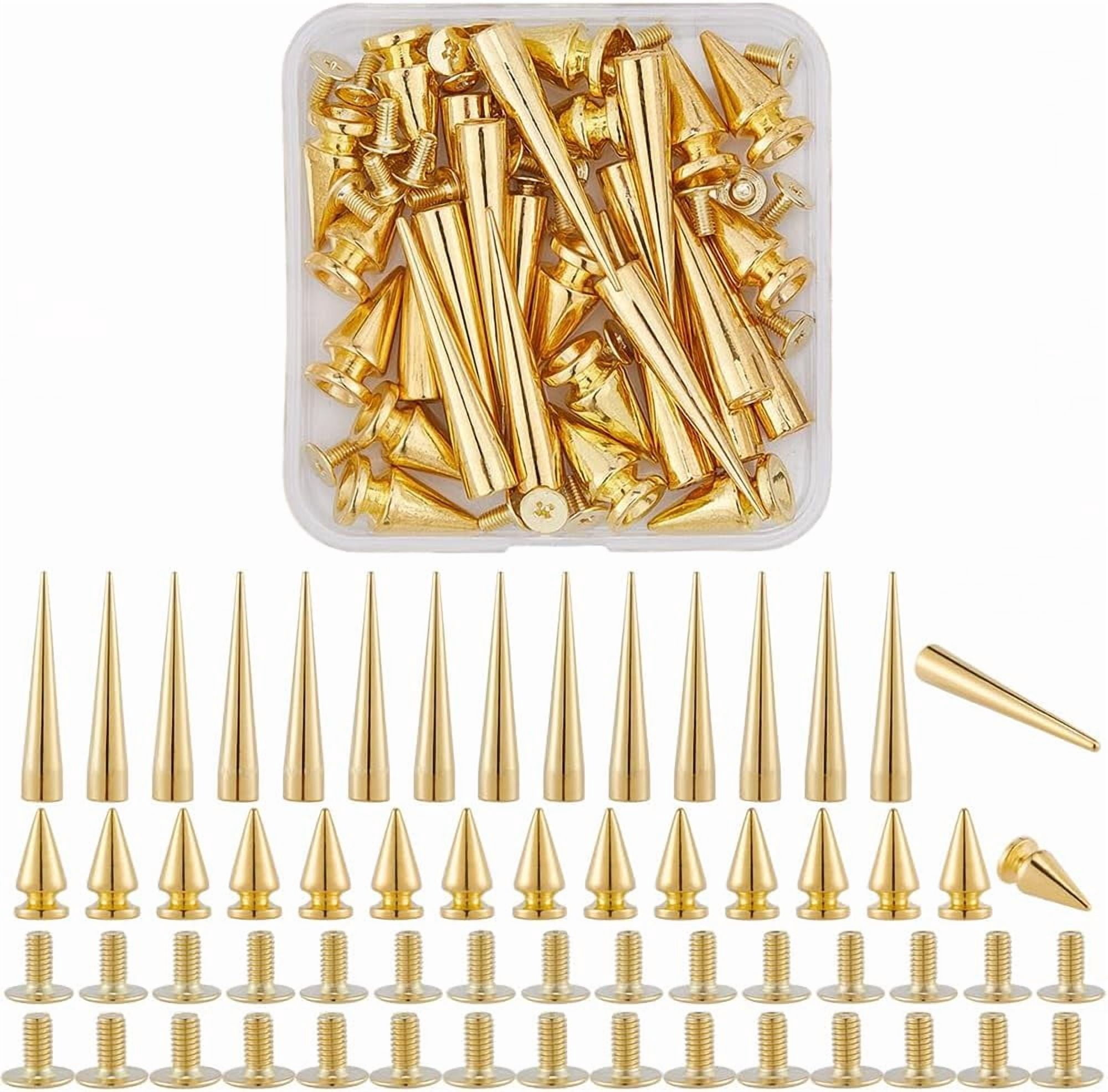 2 Styles Alloy Rivets Set with Screw Shape Cone Screw Back Rivet for ...