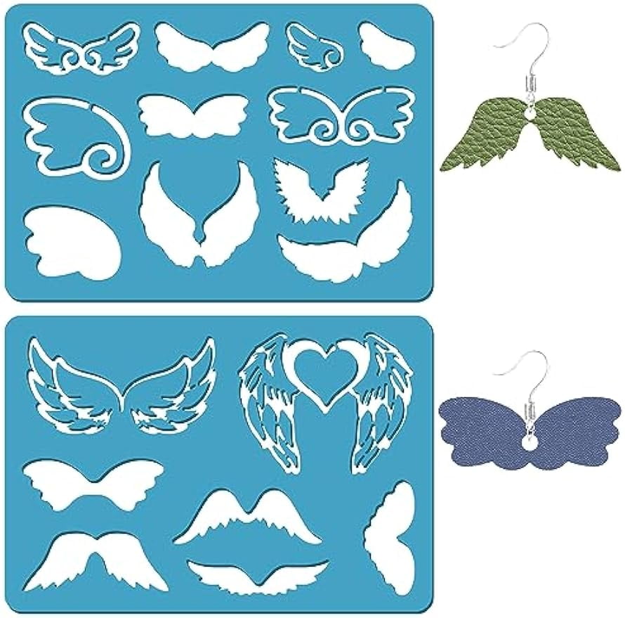 2 Styles Angel Wing Earrings Making Template Heart Jewelry Shape ... 2 Styles Angel Wing Earrings Making Template Heart Jewelry Shape ...