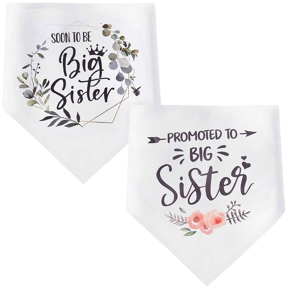 2 Styles Big Sister Dog Bandanas Adjustable Pet Bandana Engagement ...