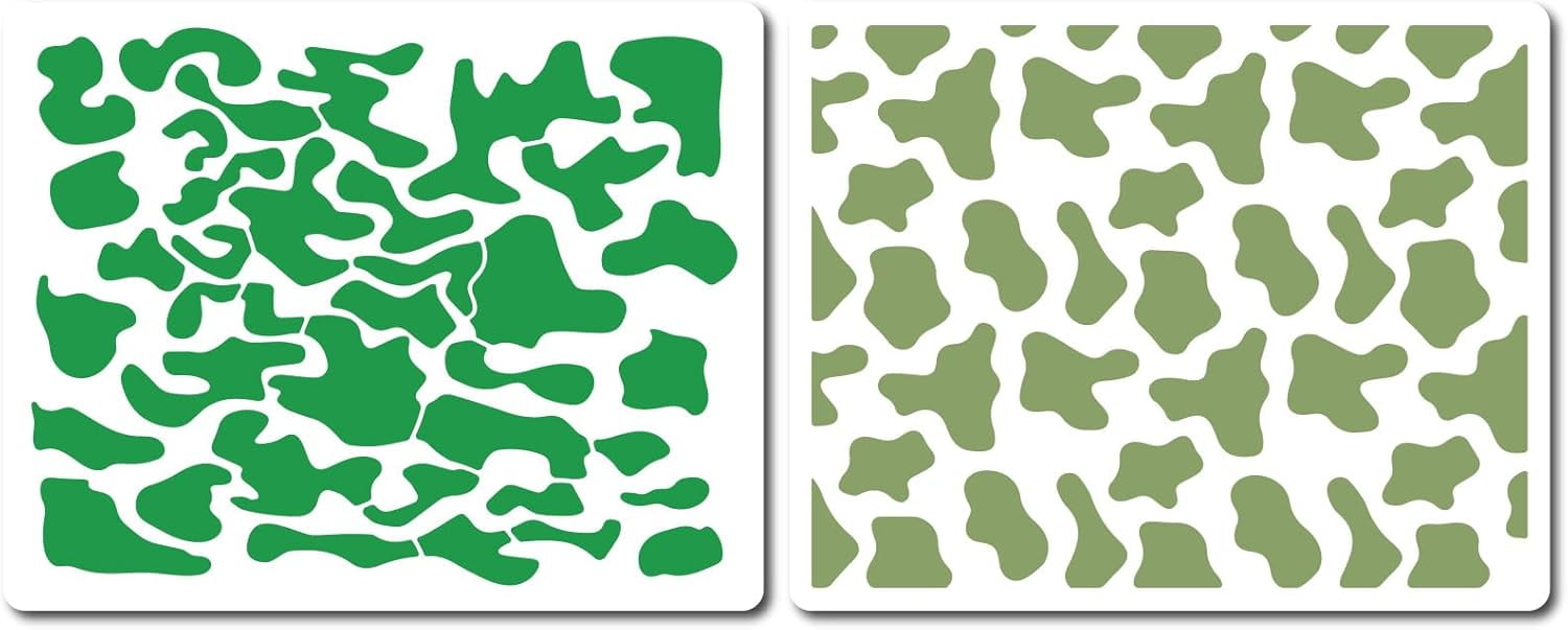 2 Styles Camouflage Texture Stencil Camo Painting Stencils Reusable ...