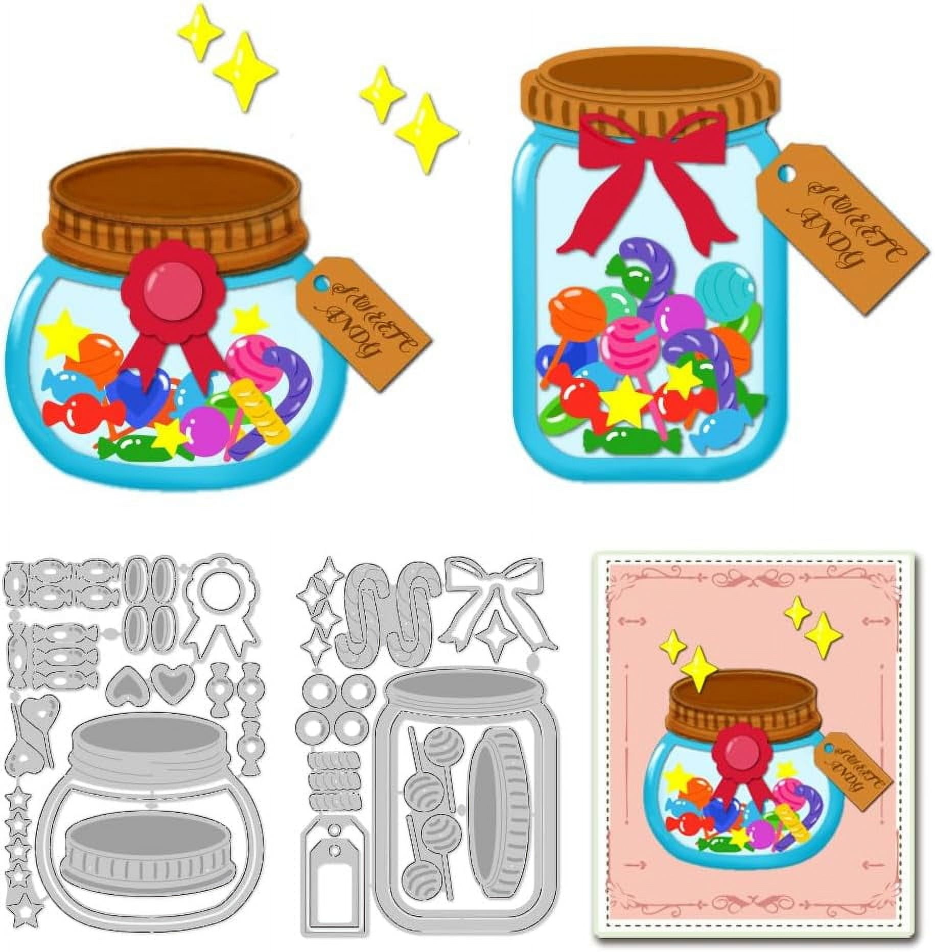2 Styles Candy Jar Cutting Dies Card Making Die Cut Wish Bottle Carbon ...