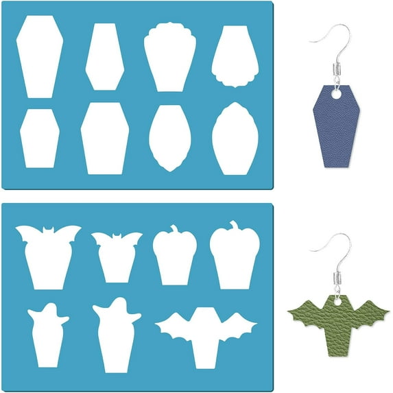 2 Styles Coffin Stencils Gothic Style Earrings Making Template Reusable ...