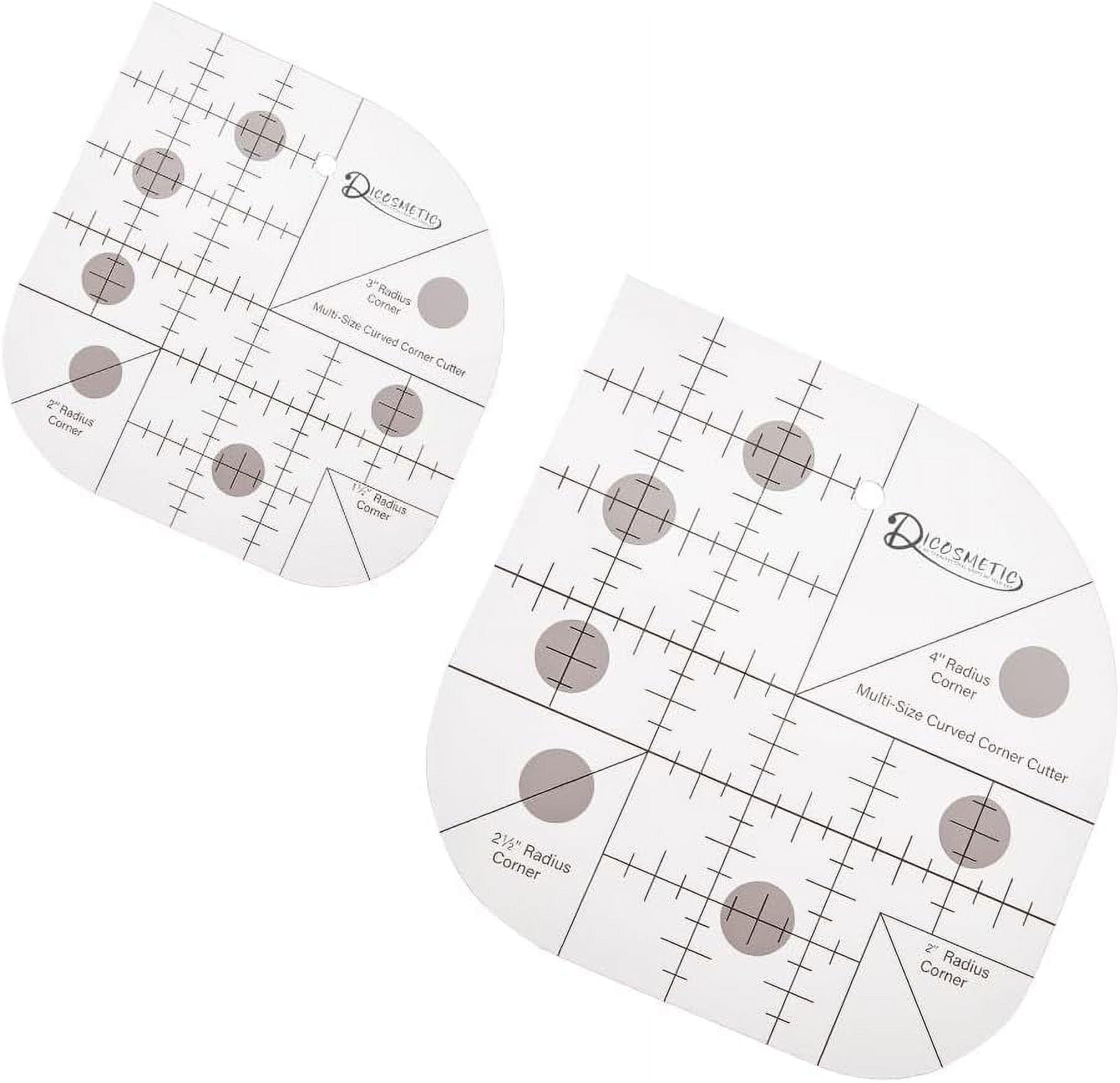 2 Styles Curved Corner Ruler 2Pcs Acrylic Quilting Rulers Sewing ...