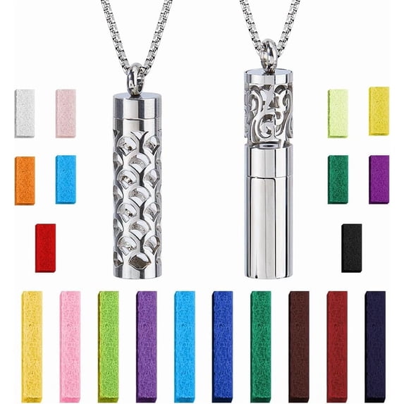 2 Styles Essential Oil Diffuser Necklaces Perfume Pendant Necklaces ...