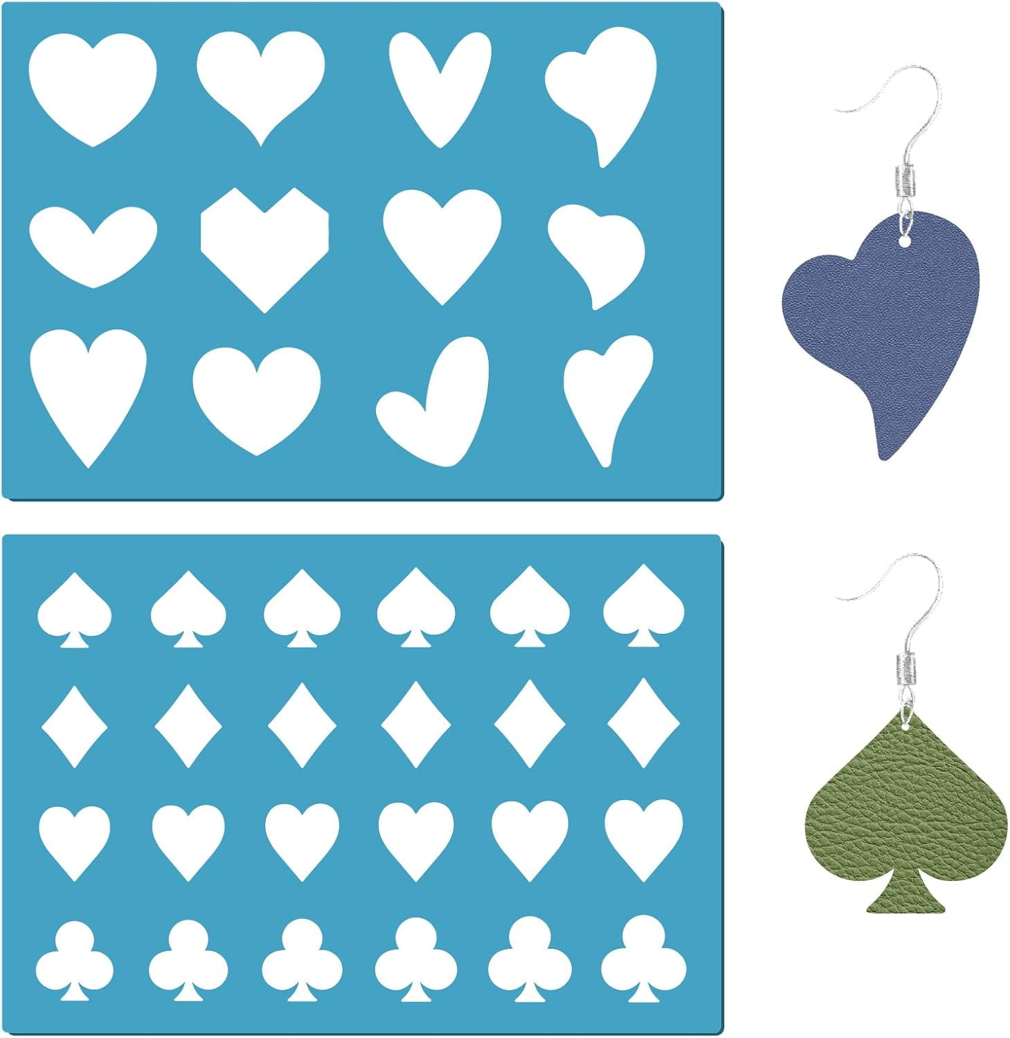 2 Styles Heart Earrings Making Template Reusable Acrylic Cutting ...