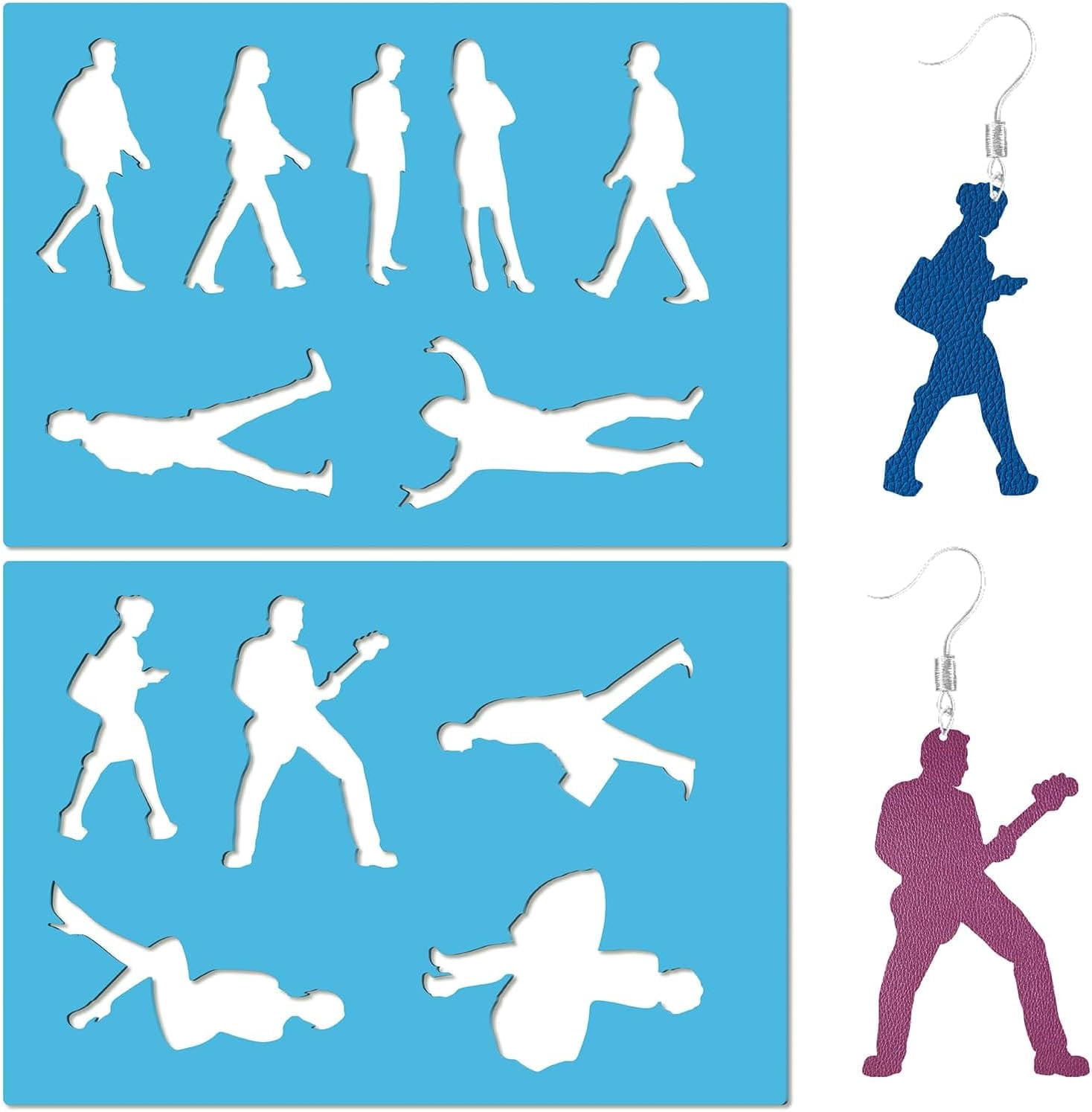 2 Styles Human Figure Template Male Female Walking People Drawing ...