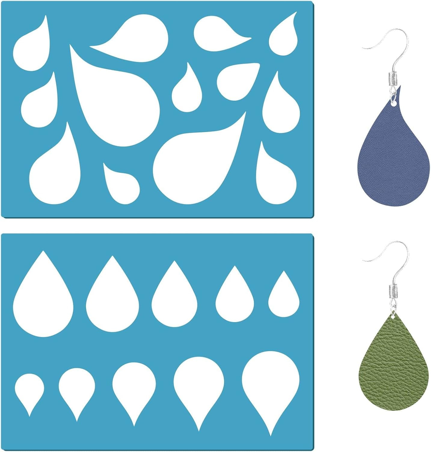 2 Styles Jewelry Shape Template Reusable Leather Earrings Making ...
