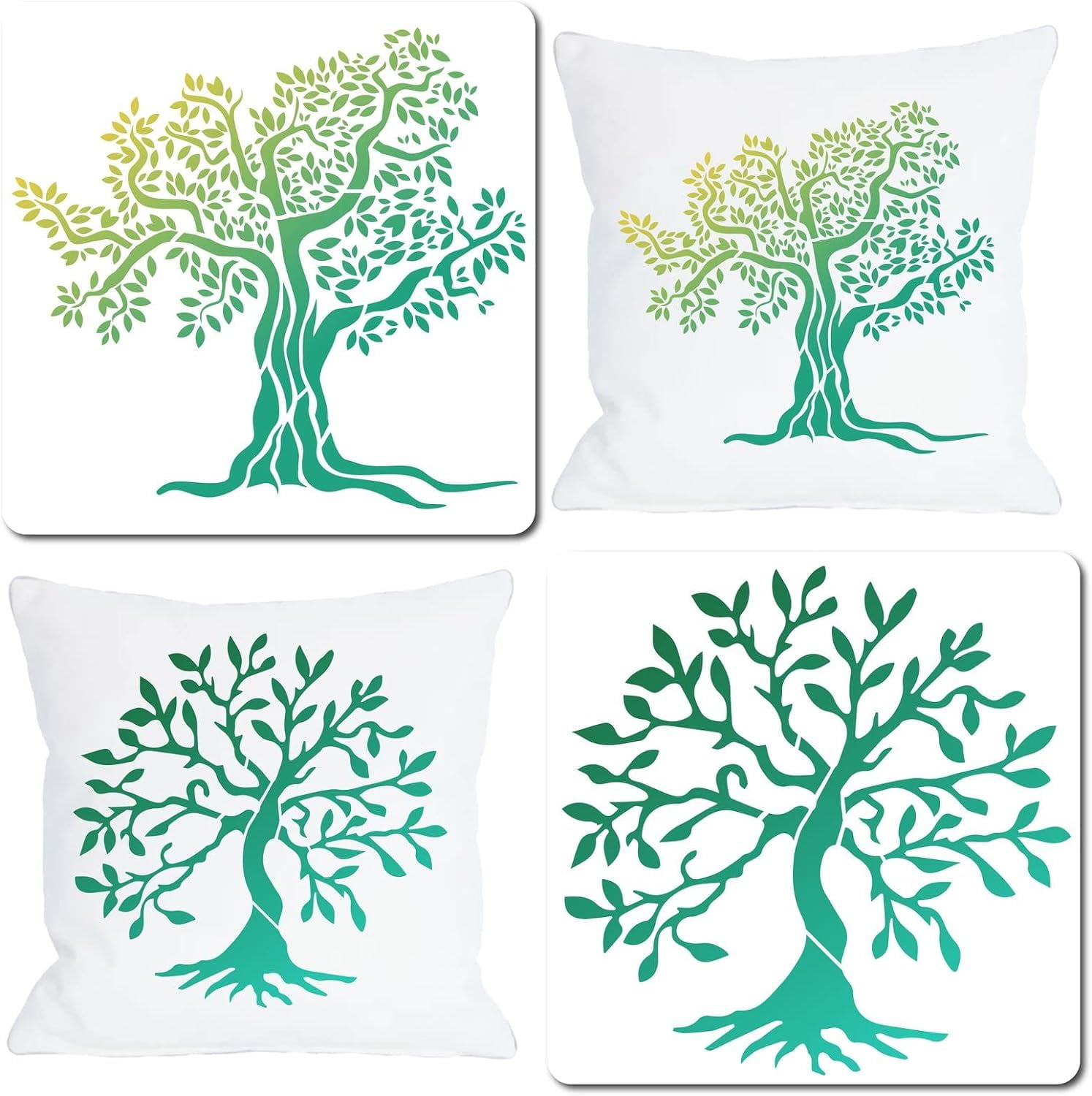 2 Styles Large Tree of Life Stencil Decoration Template 12 x 12 Inch ...