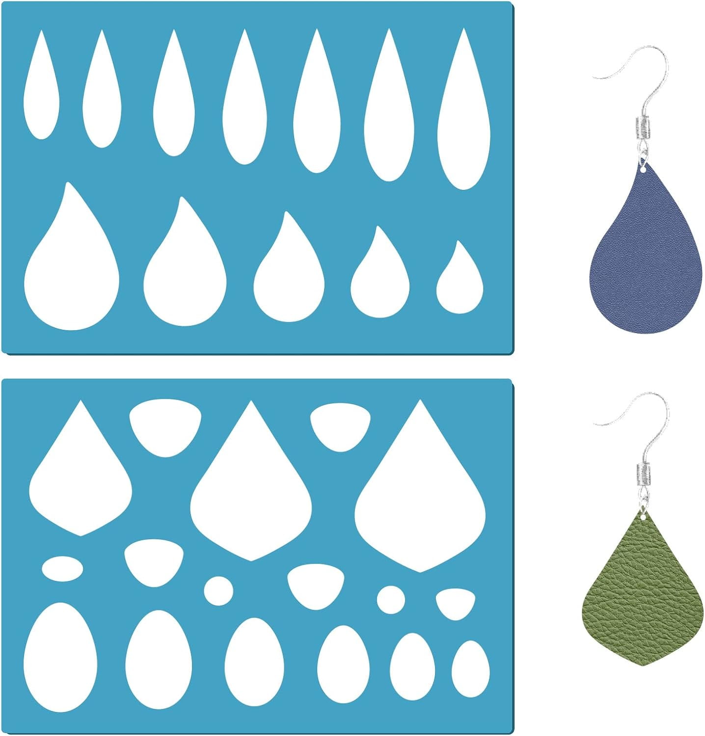2 Styles Leather Earrings Making Jewelry Shape Template Teardrops ...