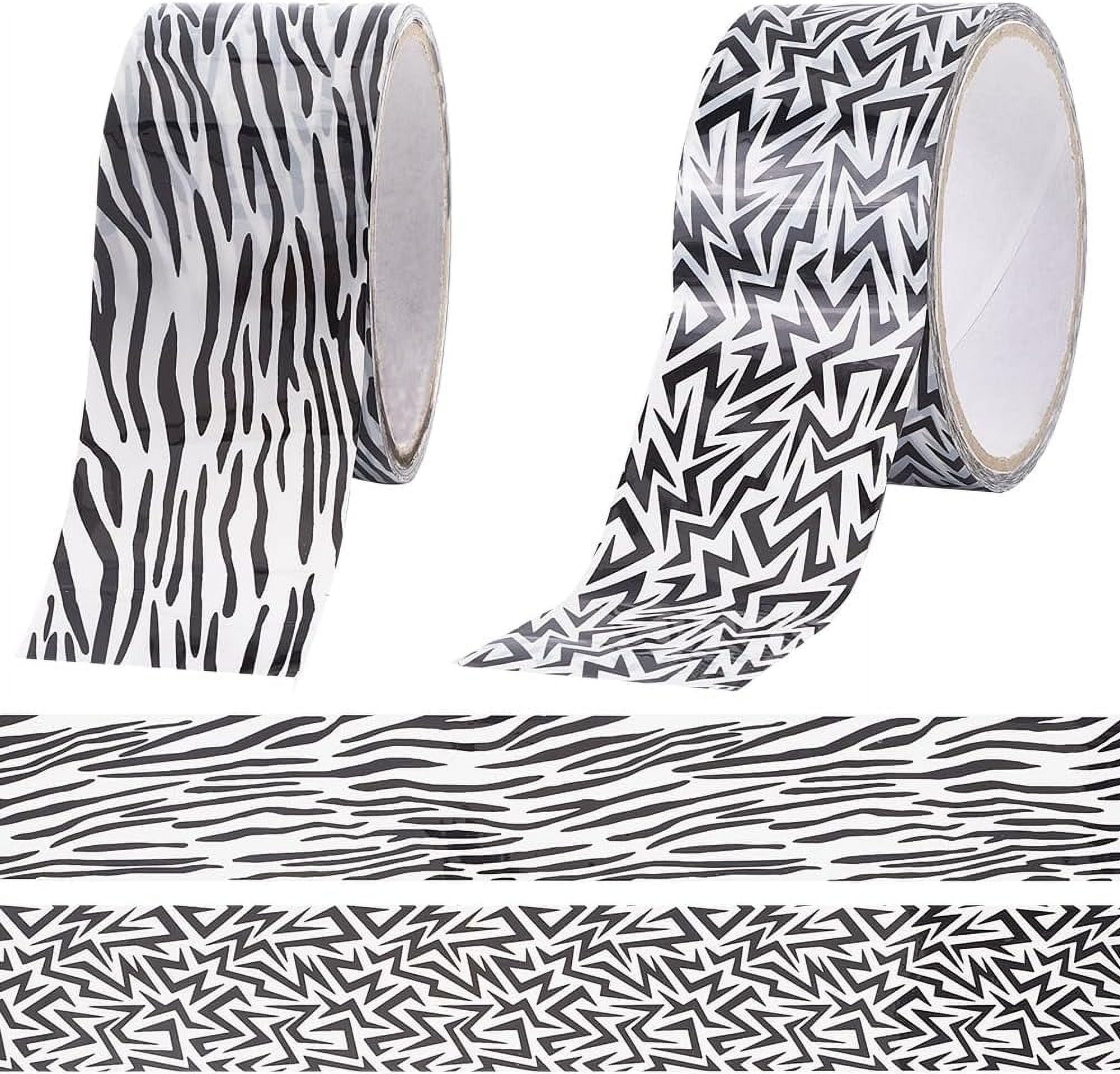 2 Styles Lightning Bolt Packing Tape Zebra Stripes Self Adhesive ...