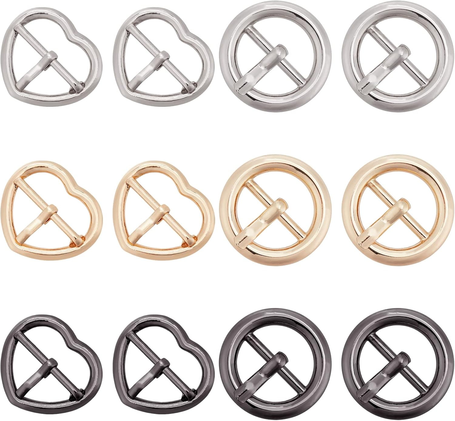 2 Styles Metal Slide Buckles 1 Inch Metal Roller Buckles Triglides ...