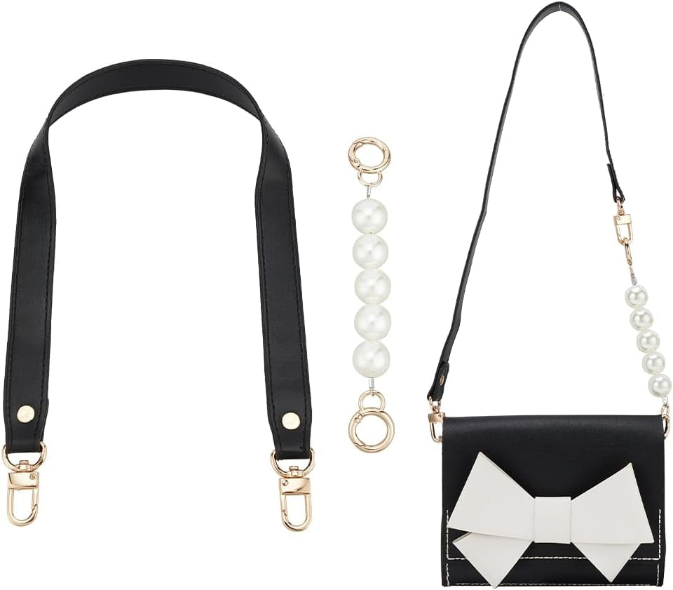 2 Styles Purse Handle Strap 23.6 Inch Short PU Leather Handbag Shoulder ...