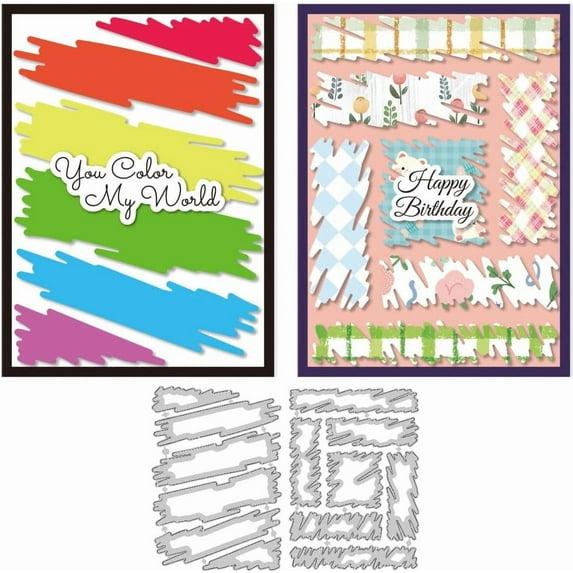 2 Styles Scrawl Art Cutting Dies Card Making Die Cut Carbon Steel Die ...