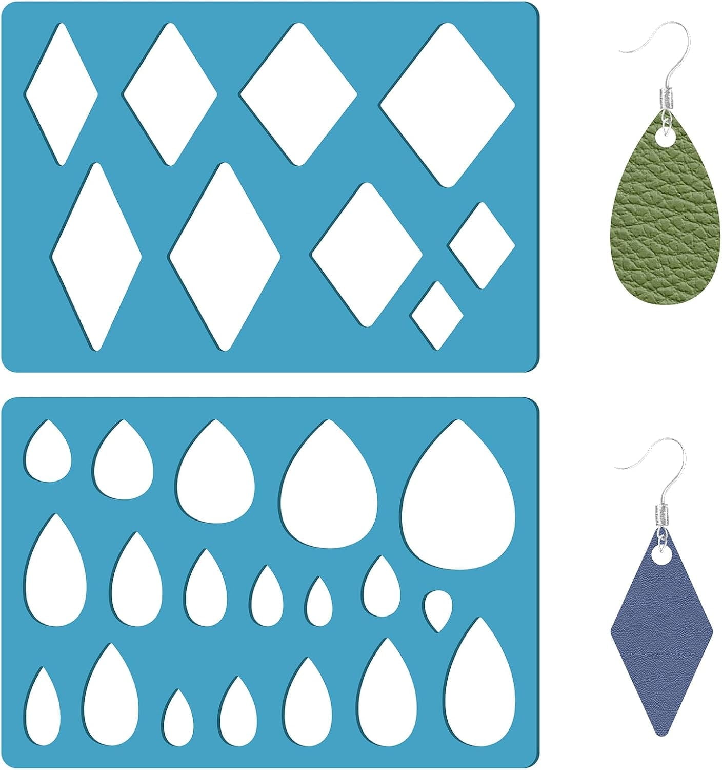 2 Styles Teardrop Earring Template Reusable Diamond Jewelry Shape ...