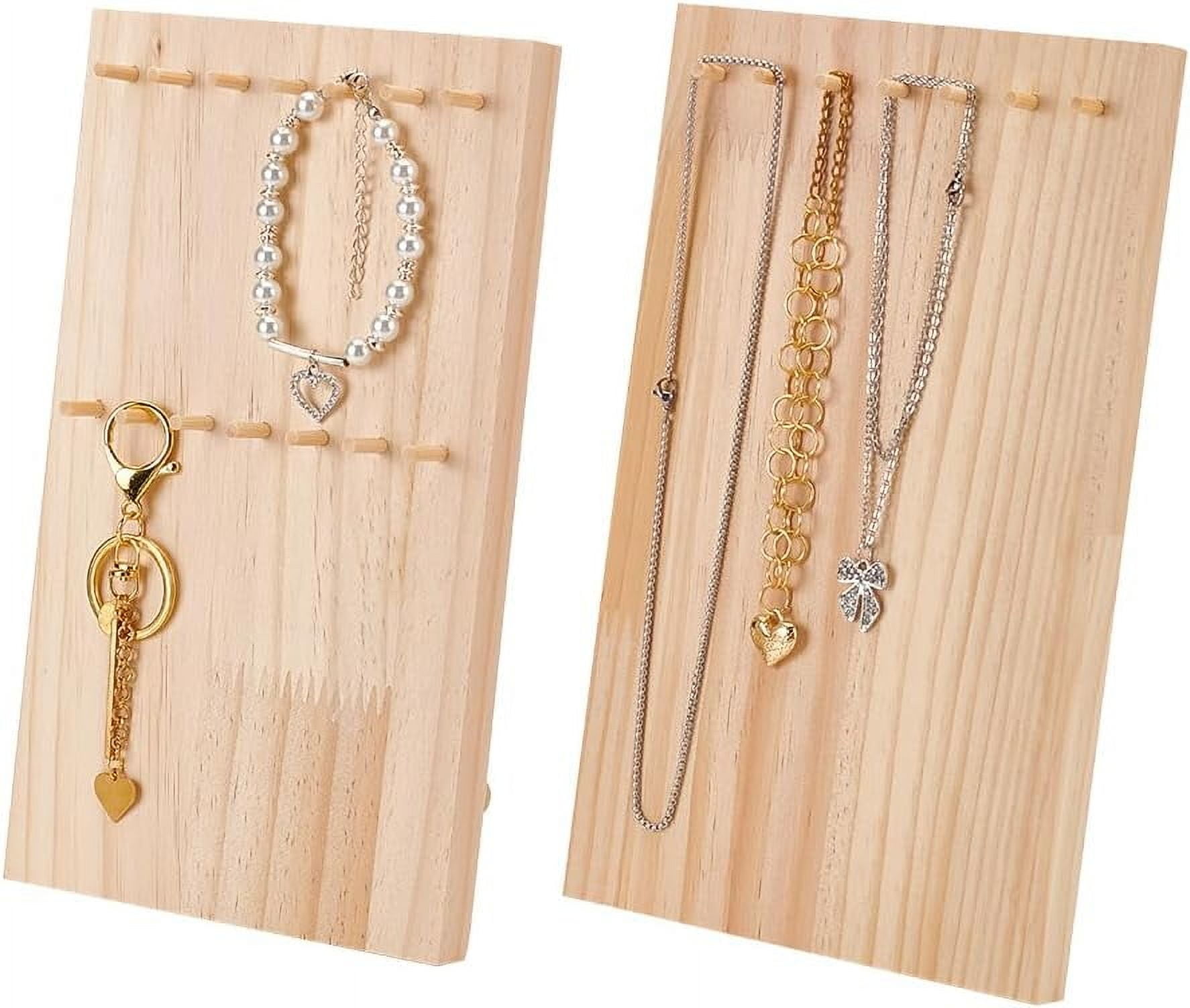 2 Styles Wood Necklace Display Stand Chain Necklace Holder Rack for ...