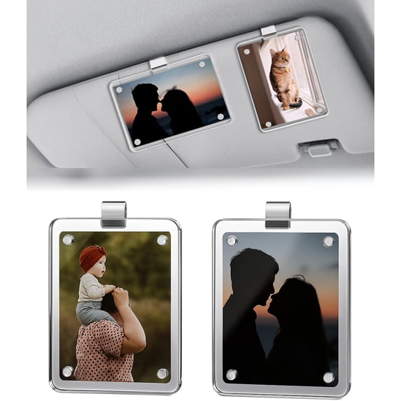 2 Sun Visor Clip Photo Frame, Universal Visor Clip Photo Frame ...