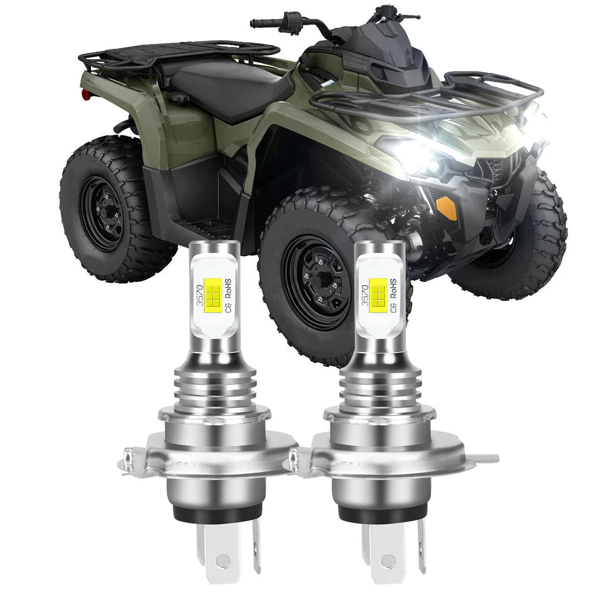 2 Super Bright Led Headlight Bulbs For Can-Am Outlander L Max 570 2016 ...