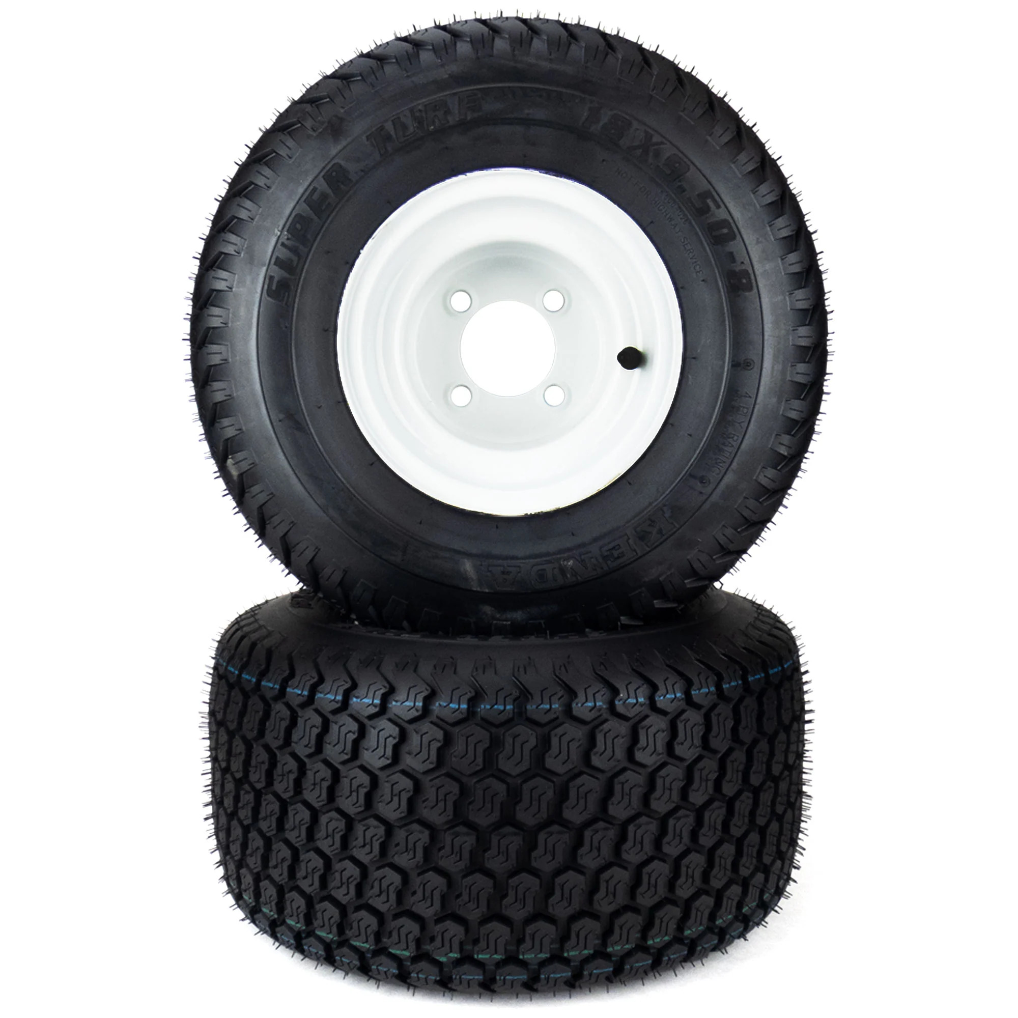(2) Super Turf Tire Assemblies 18x9.50-8 Fits Walker Models D and T ...