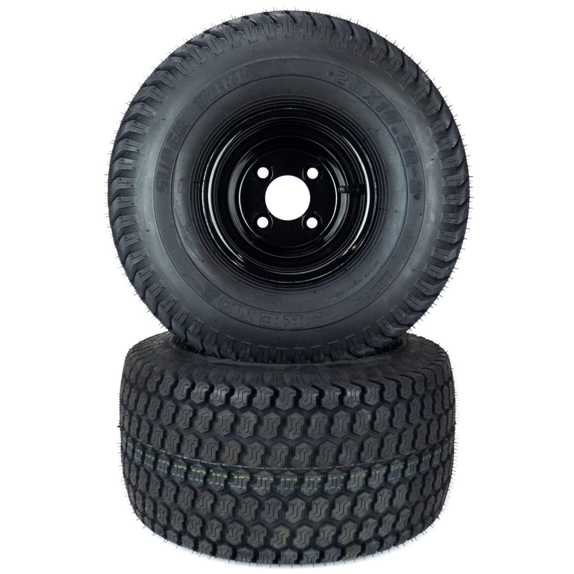 (2) Super Turf Tire Assemblies 20x10.50-8 Fits Toro GrandStand 48" 52 ...