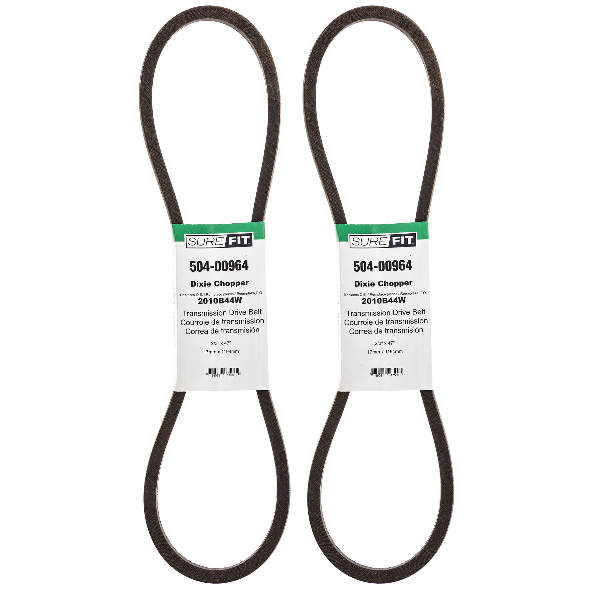 2 SureFit Engine Transmission Drive Belt 2010B44W Dixie Chopper 3066 ...