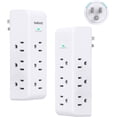 2 Surge Protector Outlet Extender with Rotating Plug, 9 AC Multi Plug ...
