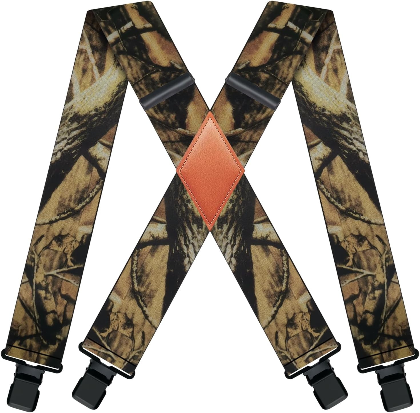 2" Suspenders for Men Heavy Duty Strong Clips Hunting Skip Work Braces ...