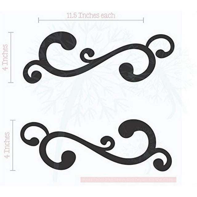 2 Swirl Decals Vinyl Art Wall Sticker Art Home Wall Dcor 11x4-Inch ...