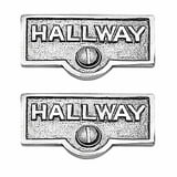 2 Switch Plate Tags HALLWAY Name Signs Labels Chrome Brass Traditional ...