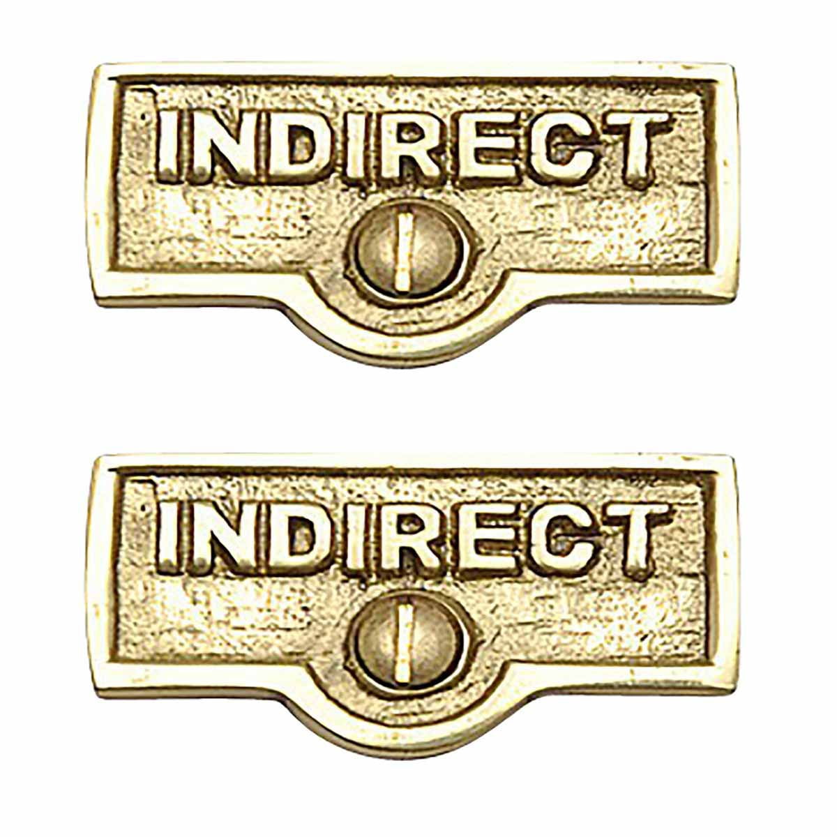 2 Switch Plate Tags INDIRECT Name Signs Labels Brass Traditional ...