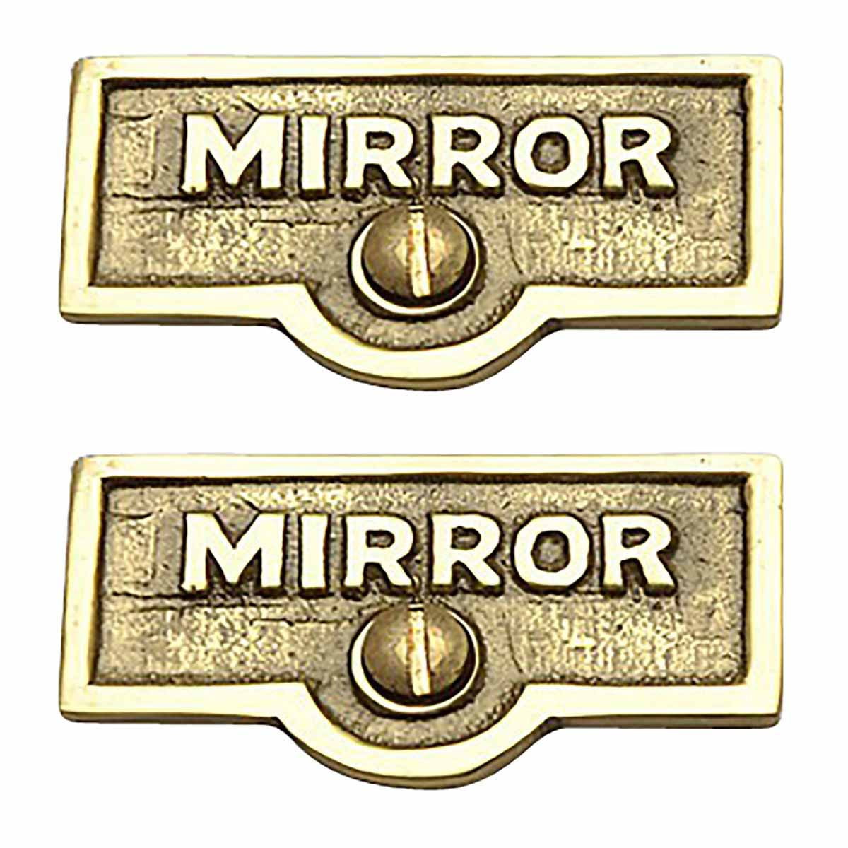 2 Switch Plate Tags MIRROR Name Signs Labels Lacquered Brass ...