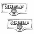 2 Switch Plate Tags SHELF Name Signs Labels Chrome Brass Traditional ...