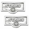 2 Switch Plate Tags STAIRS Name Signs Labels Chrome Brass Traditional ...