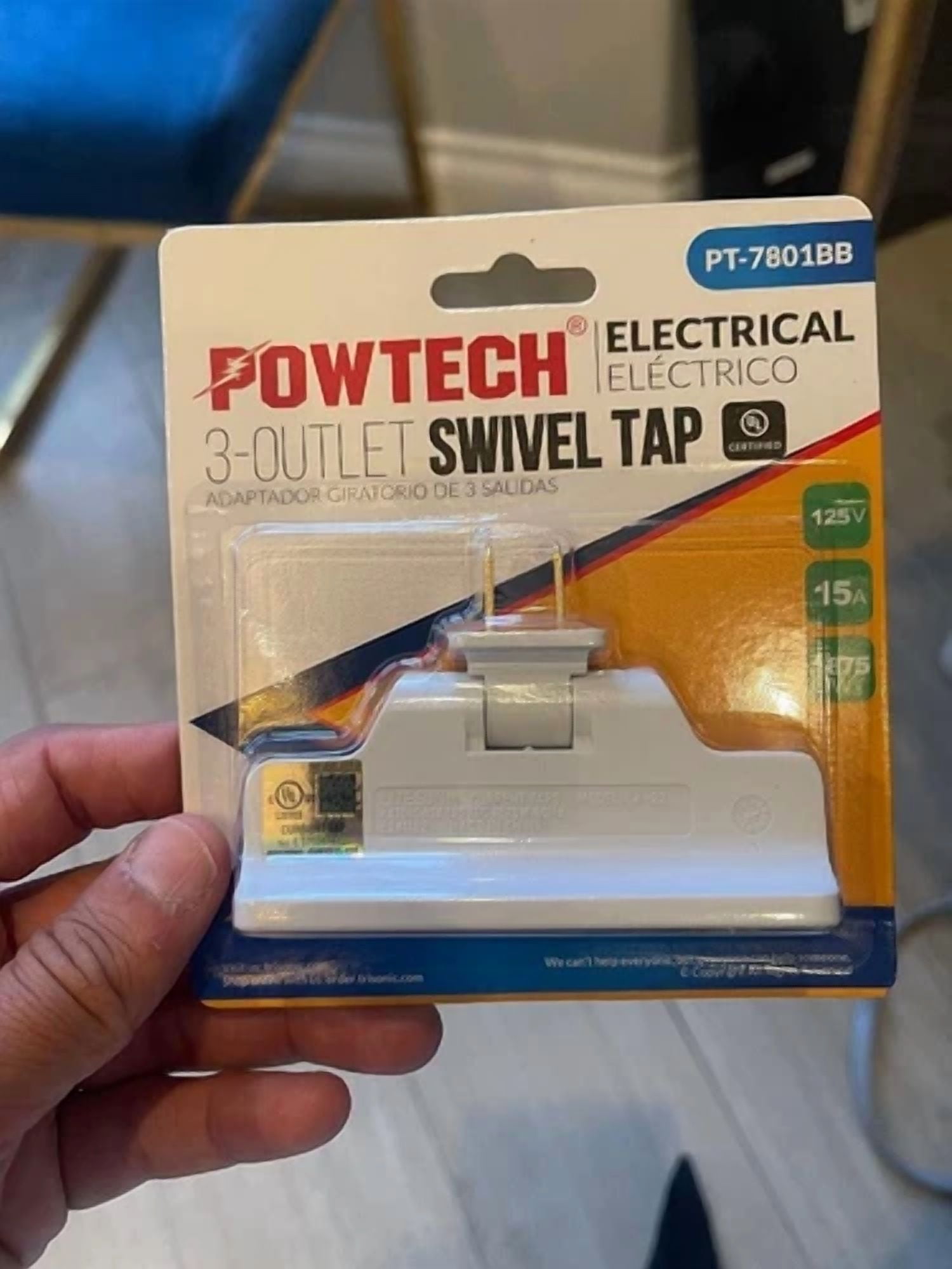 (2) Swivel Taps 2 Prong 3 Outlet Electric Adapter 3-Way Wall Plug Power ...