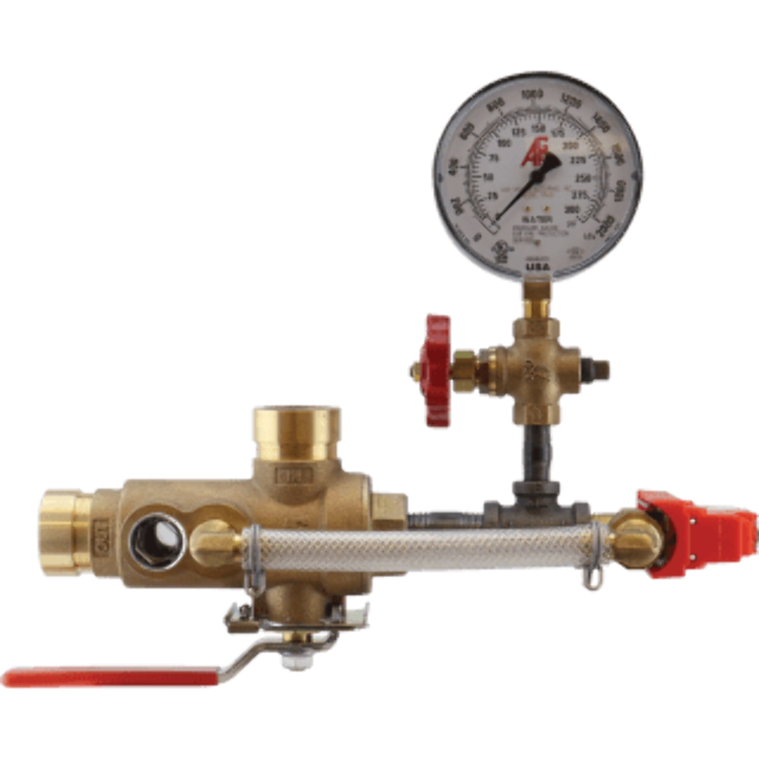 2" TEST & DRAIN 1/2" 5.6K PRESSURE REDUCING VALVE (PRV) & GAUGE GxG ...