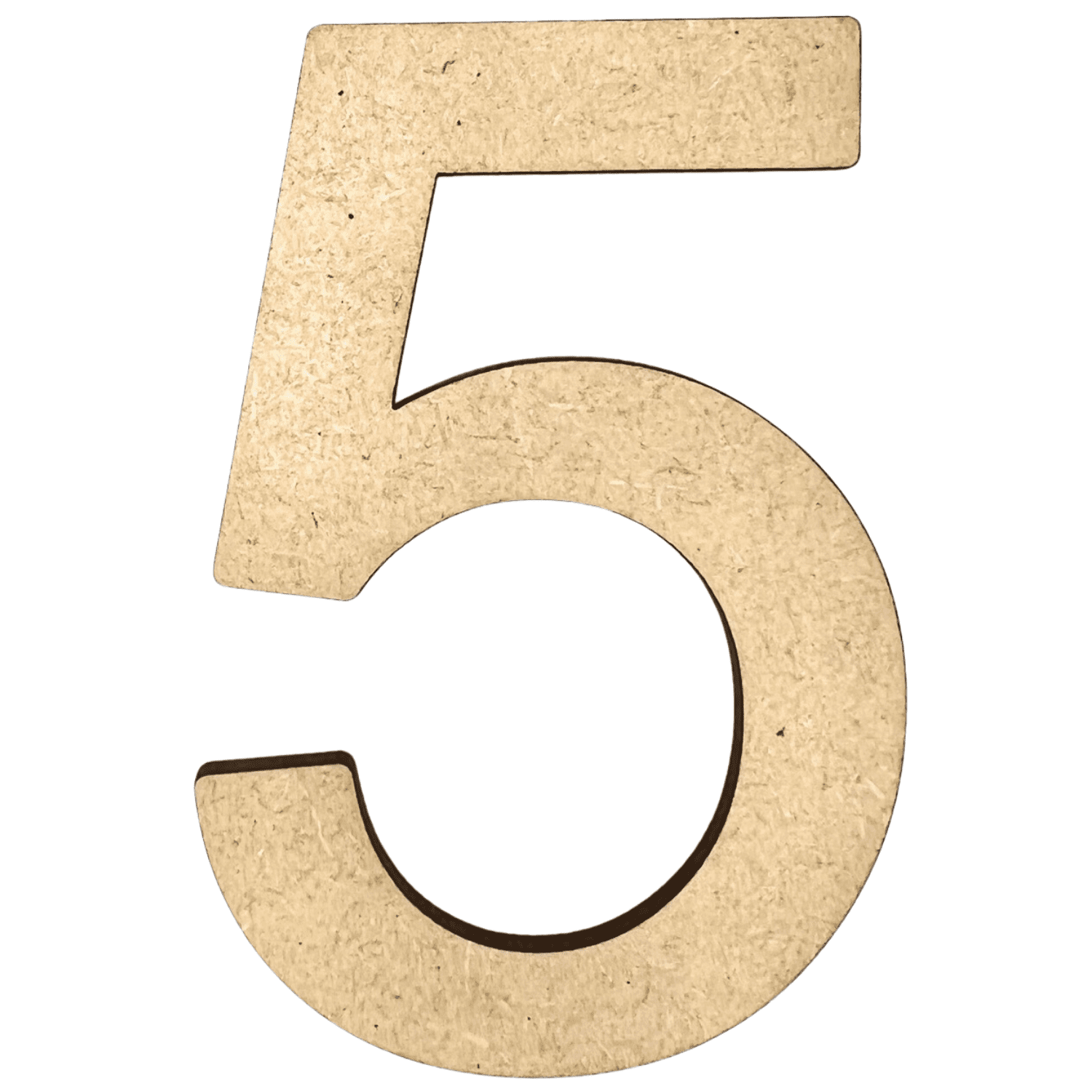 2" Tall MDF Number 5| 1/4" Thick | Krafty Supply Letters | Arial ...
