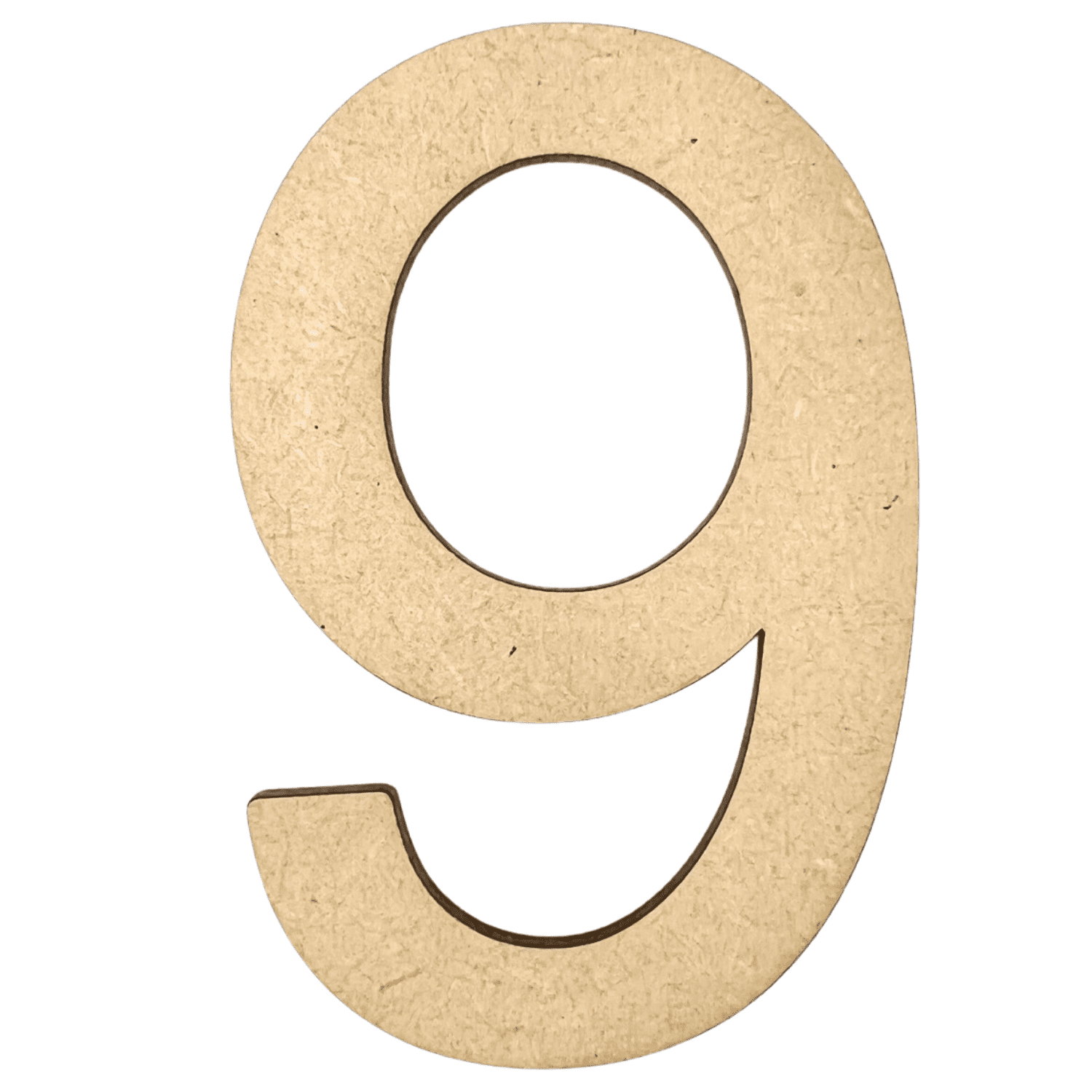 2" Tall MDF Number 9 | 1/8" Thick | Krafty Supply Letters | Arial ...