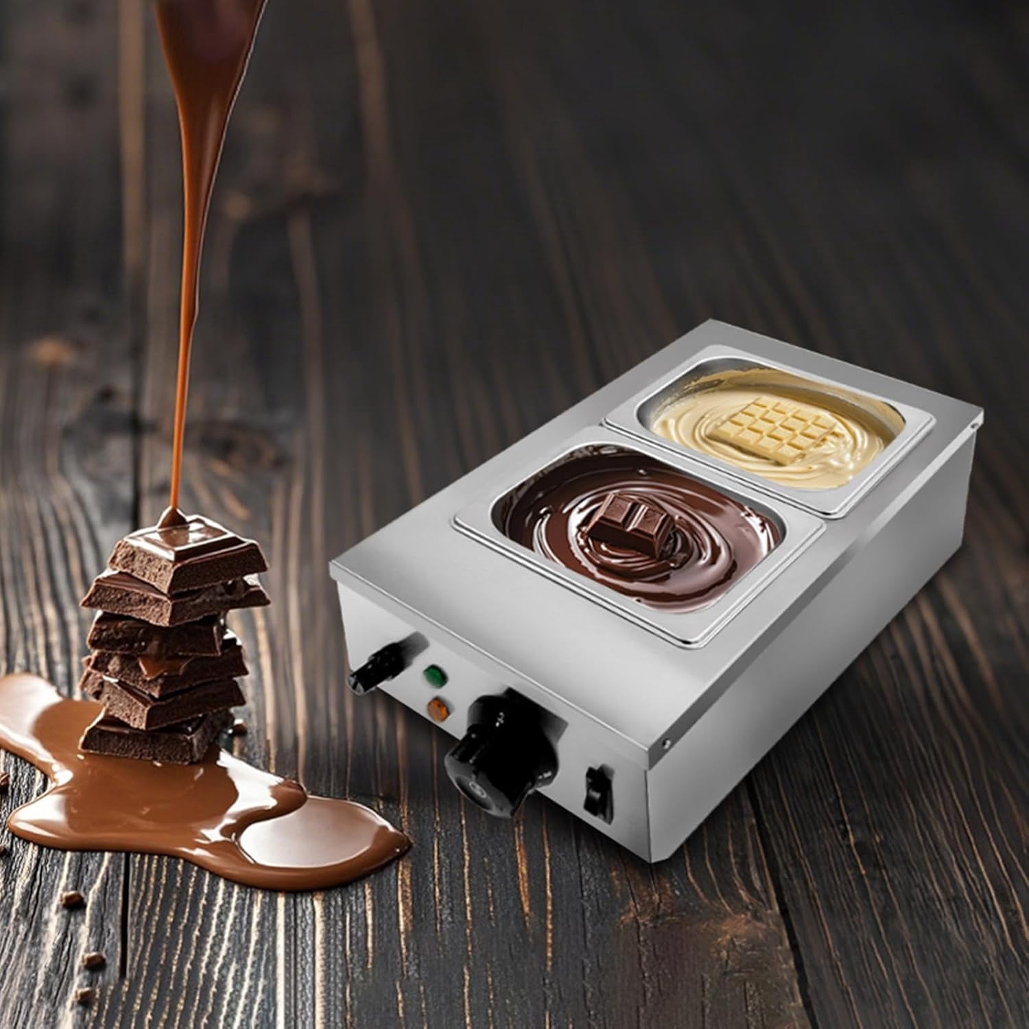 2 Tanks/3 Tanks Chocolate Tempering Machine, Chocolate Melting Pot with ...