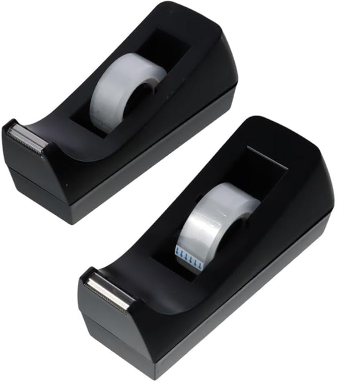 2 Tape Replacement Cores+2 Desktop Dispenser Tape Wide Application for ...